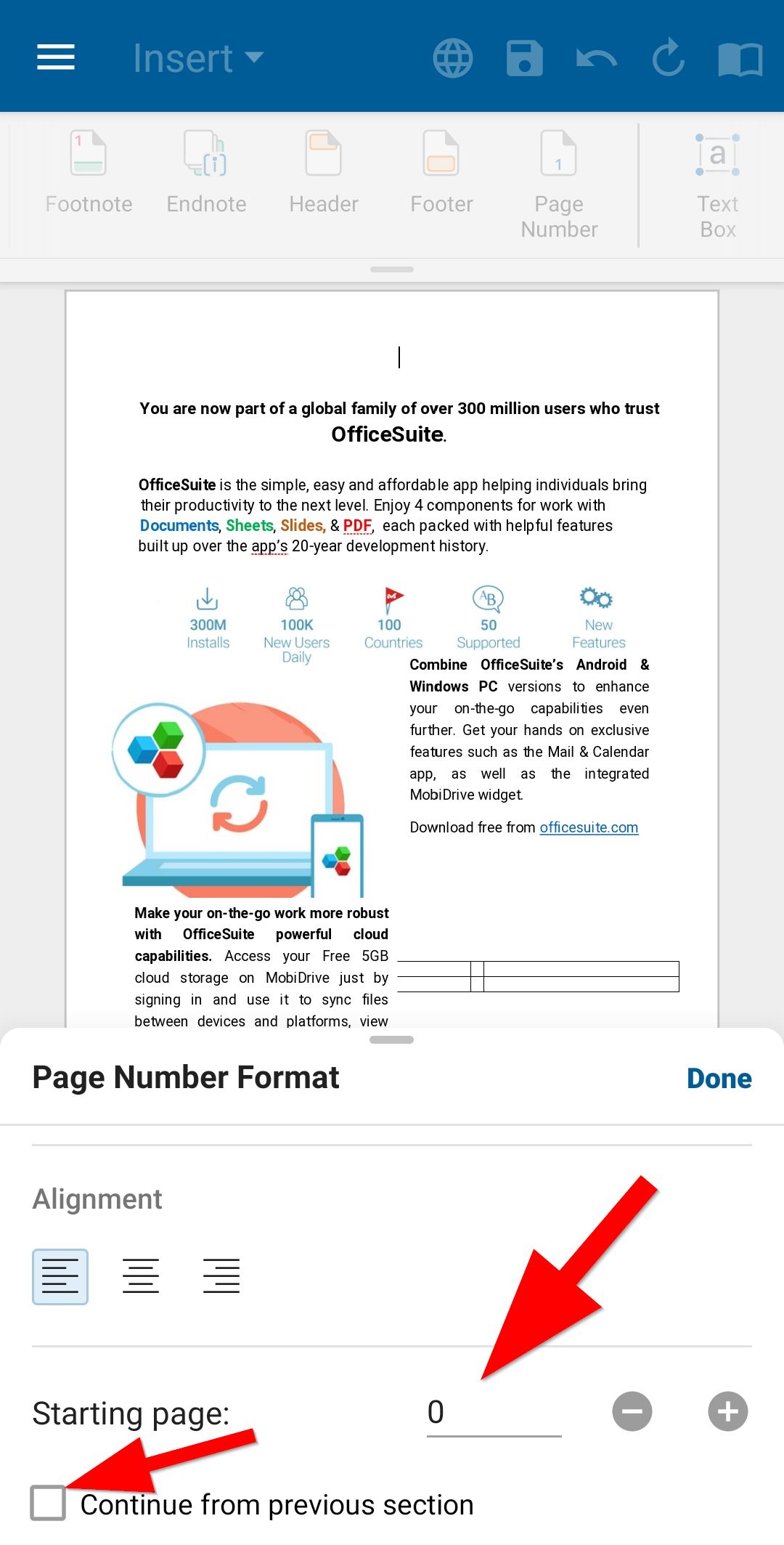 Add header, footer, page number in Documents – OfficeSuite Add header, footer, page number in Documents – OfficeSuite
